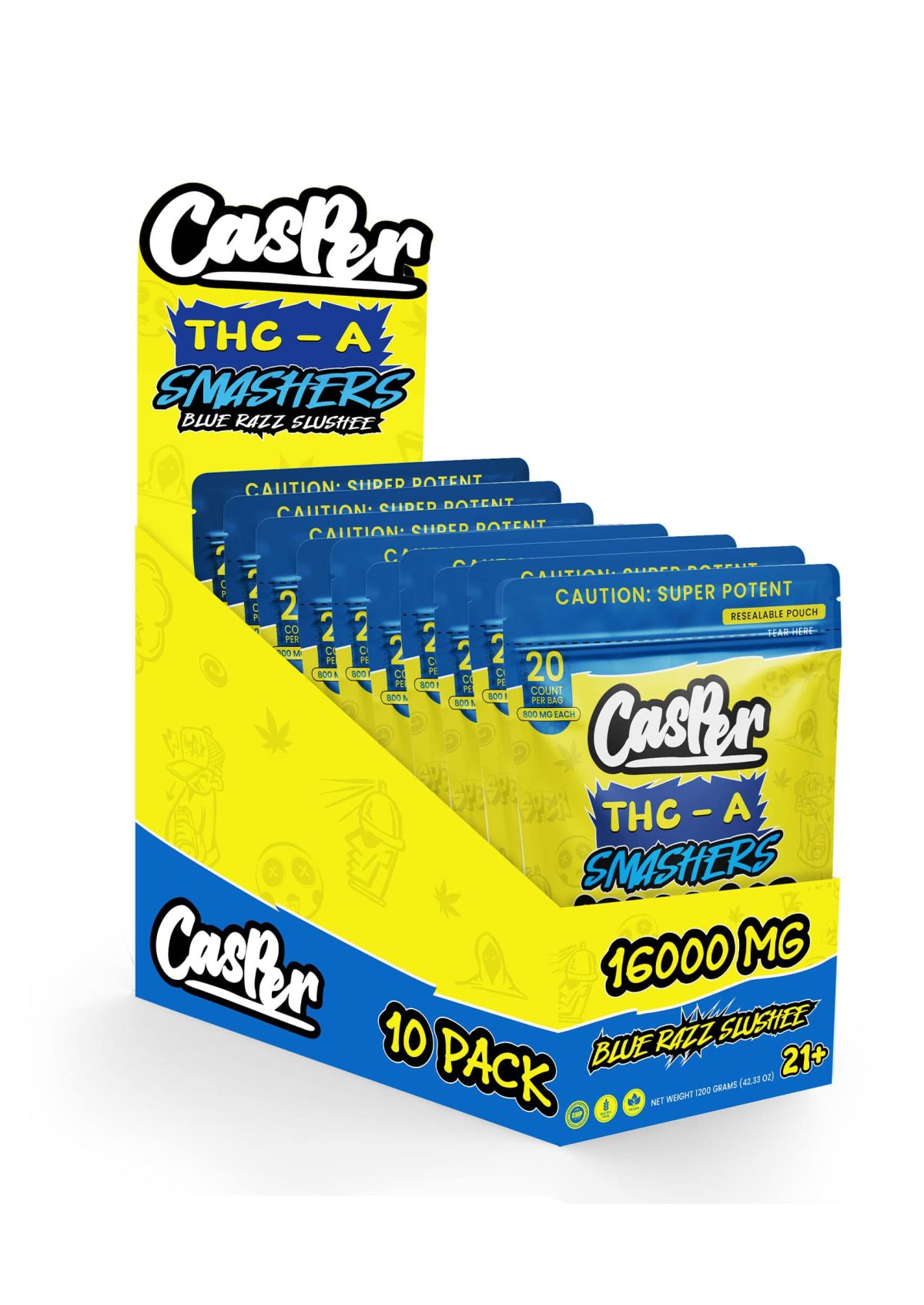 Casper Gummies – Blue Razz Slushie 800 mg (20 gummies/Bag) – Casper